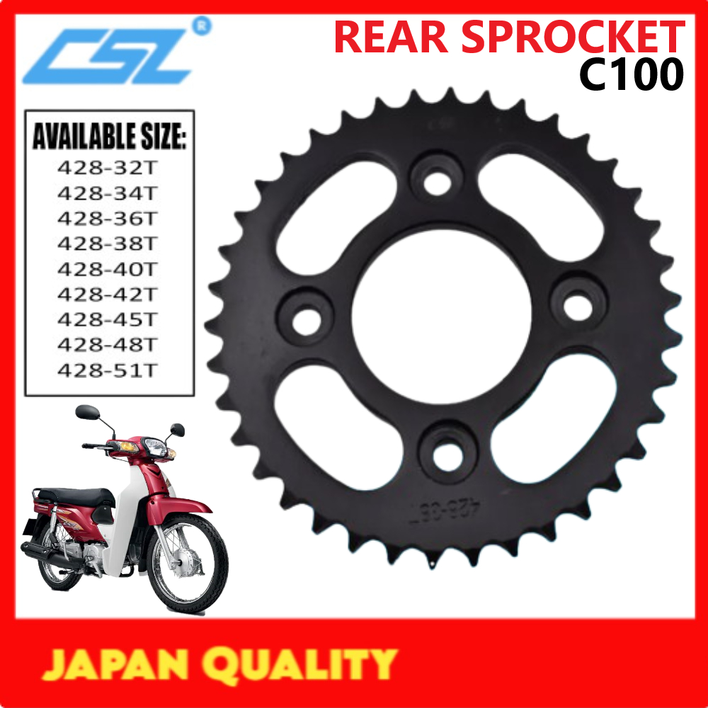 CSL REAR SPROCKET for HONDA C100 / DREAM / SYM MOTORCYCLES | Shopee ...