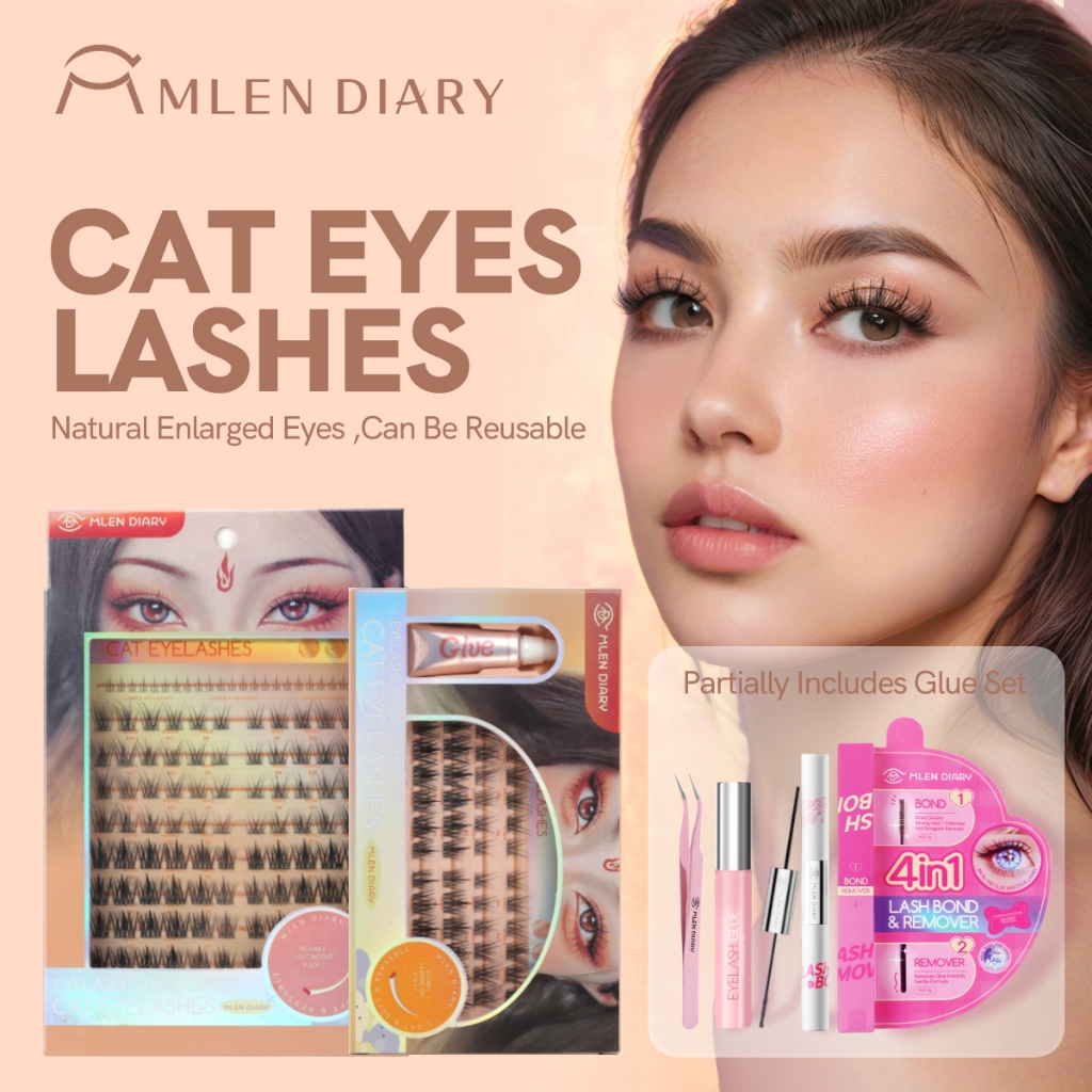MLEN DIARY Foxy Eyes Eyelashes Extension High Quality Lashes Reusable ...