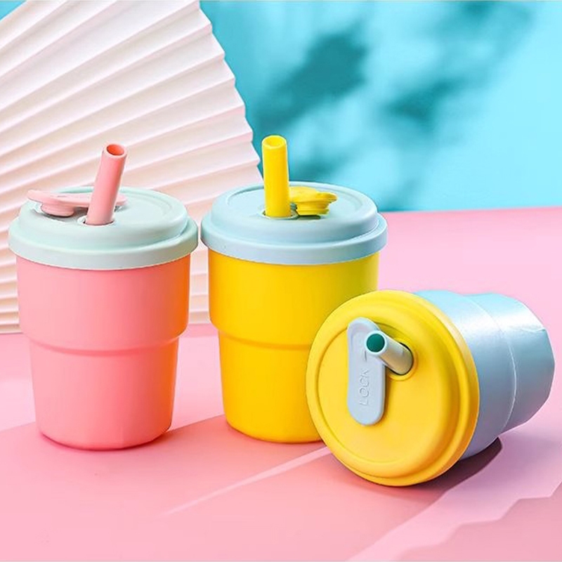 380ml Silicone Portable Teacup Water Cups Mug Cute Milk Cup Ins Coffee Cup Best Gifts | Shopee ...