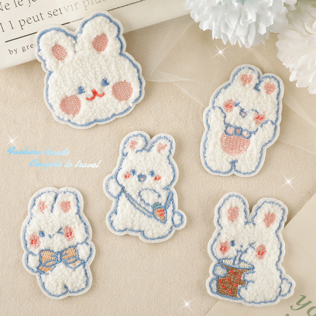 Embroidery label embroidery patch rabbit diy accessories chenille cloth ...