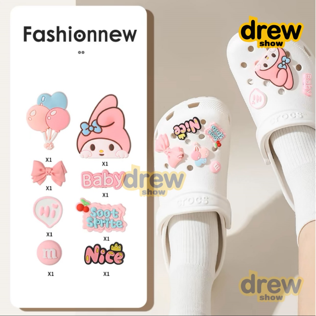 Kuromi Sanrio Melody Design Jibbitz Safety Pin Crocs Accessories ...