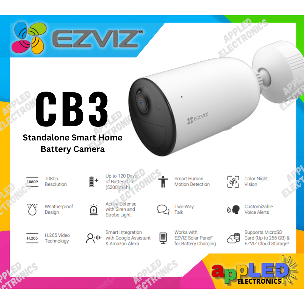 EZVIZ CB3 2MP 5200 mAh Battery-Powered Smart Wifi Camera | Shopee ...