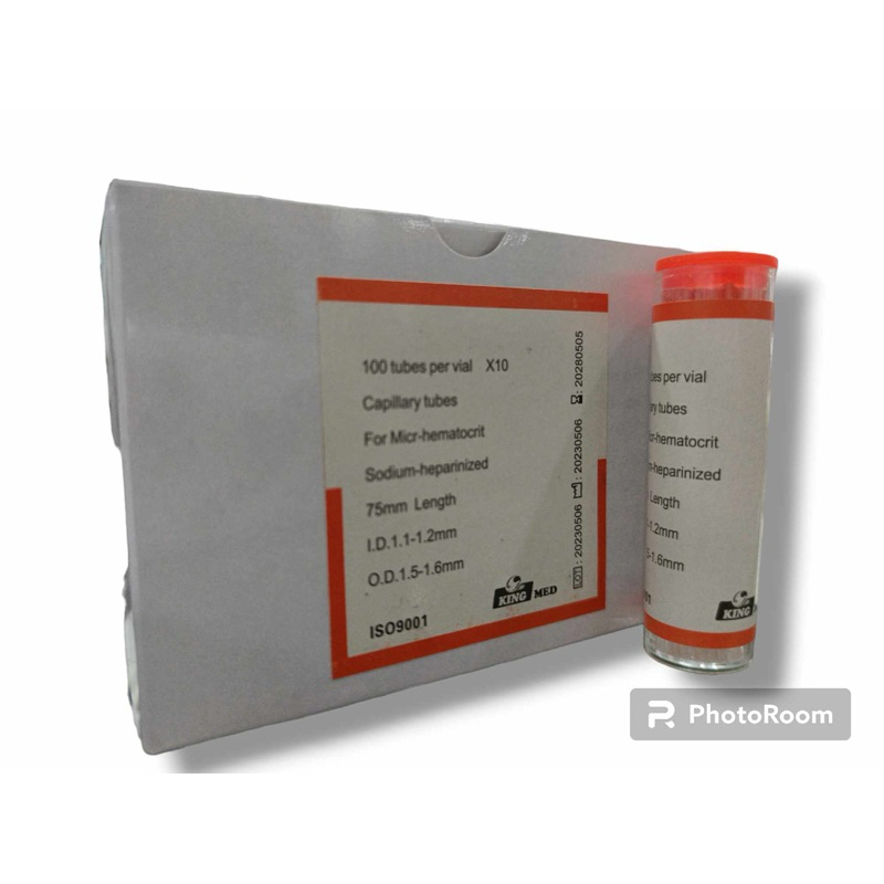 CAPILLARY TUBES / 100 Tubes per vial ( Sodium-heparinized) | Shopee ...