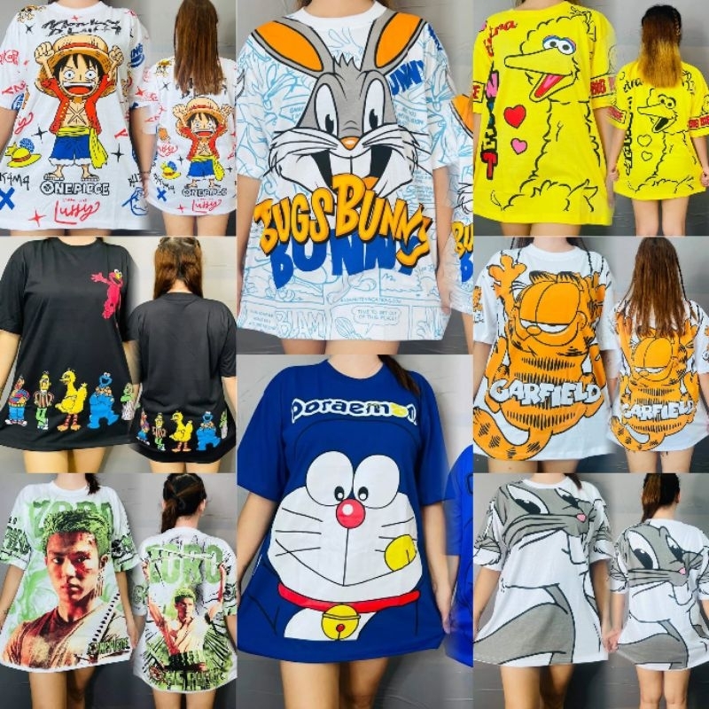 Doraemon Oversized Plus Size Tshirt Character Big Bird Bugs Bunny ...