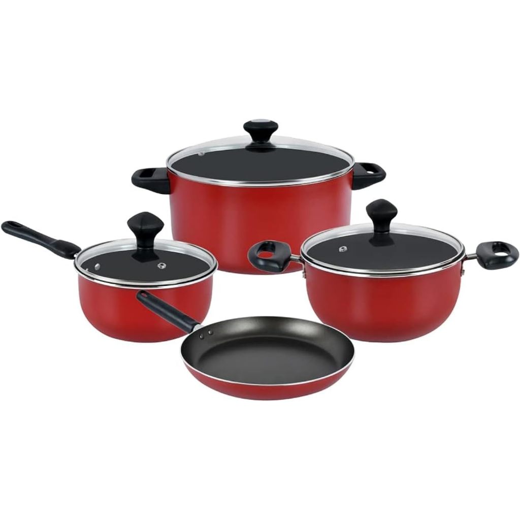 Prestige Non-Stick Cookware Set Red 8 PCS (BOUGHT IN UAE DUBAI ...