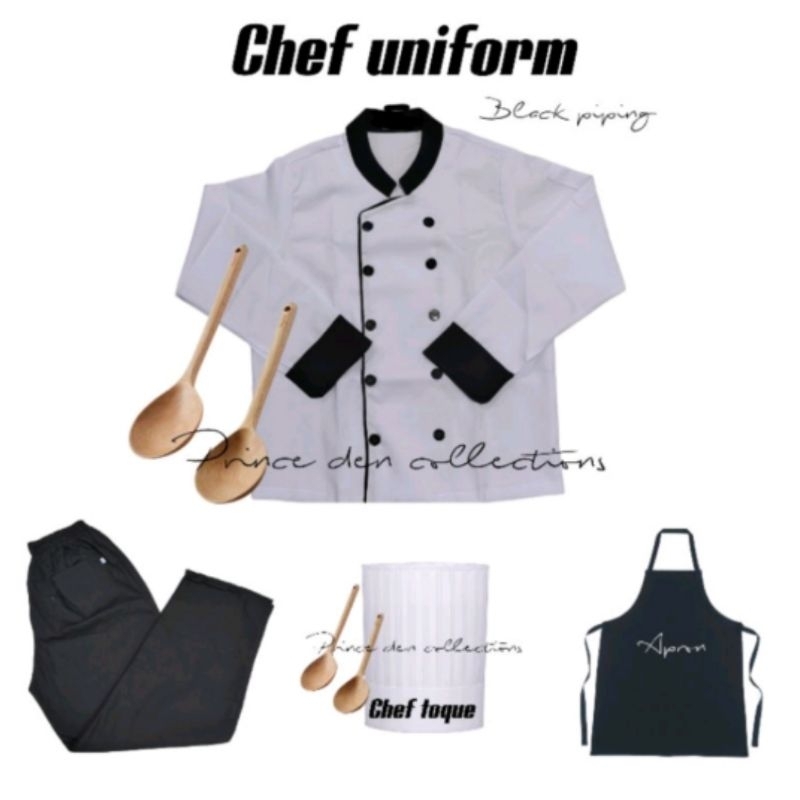 chef uniform set unisex longsleeves | Shopee Philippines