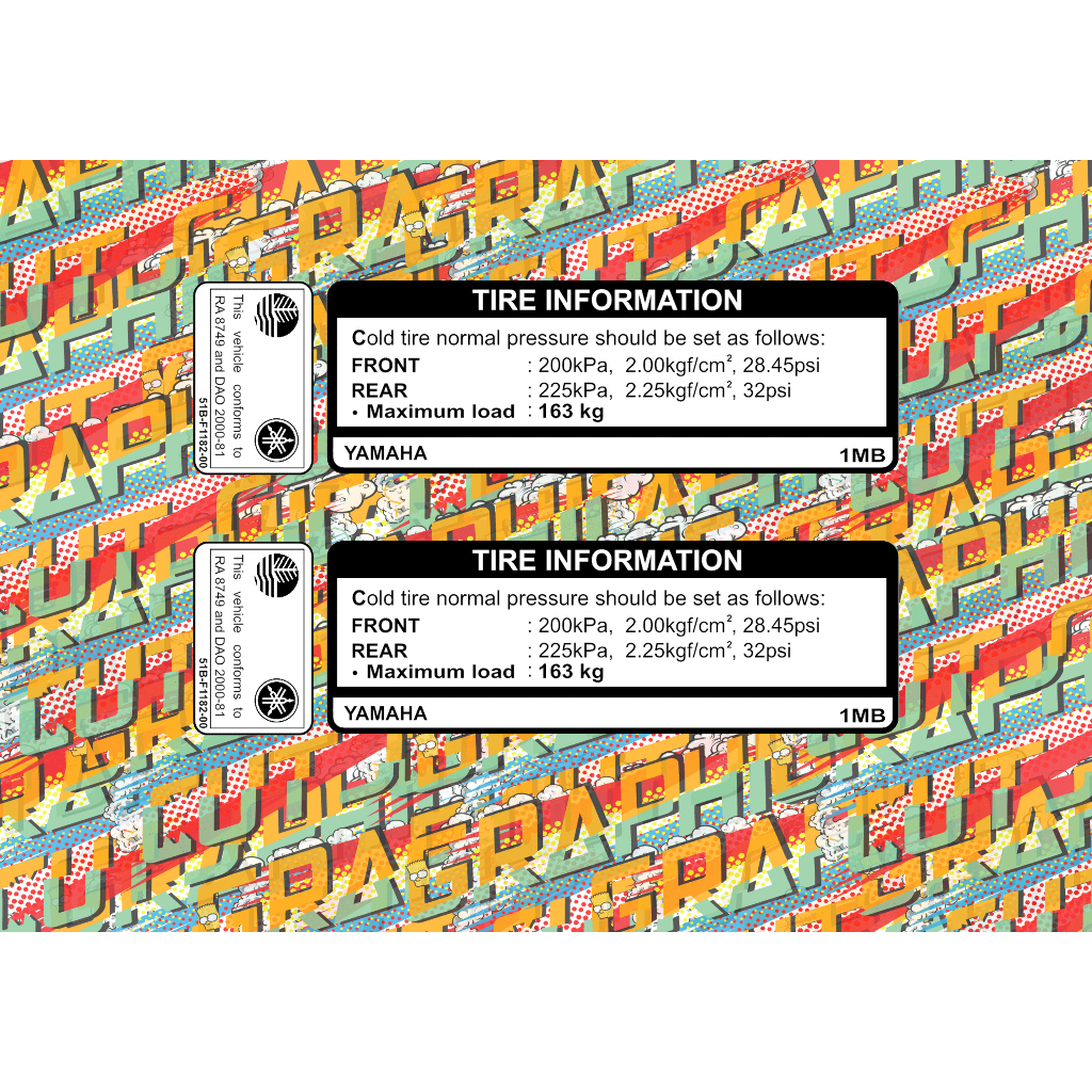 Tire pressure information label sticker for mio sporty | Shopee Philippines