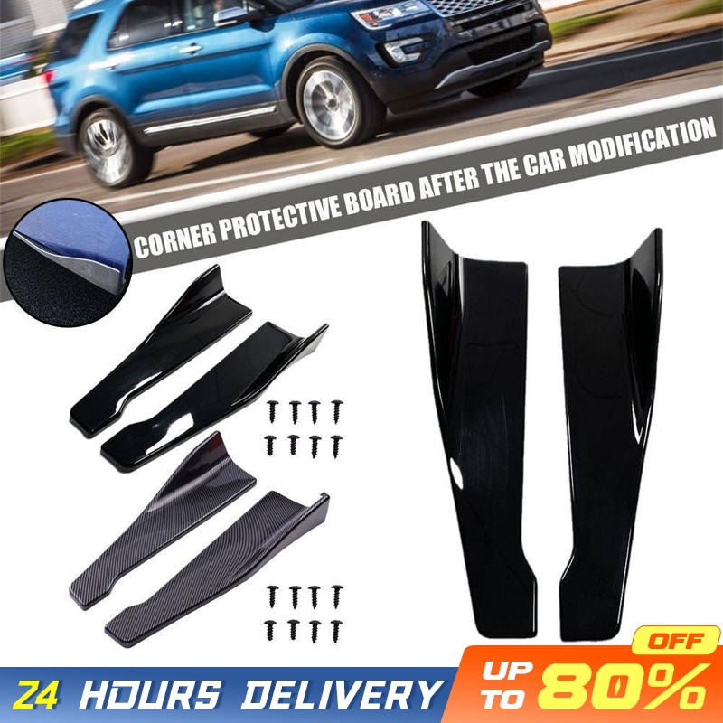 1 Pair Universal Car Rear Bumper Lip Trim Protector Car Side Skirt ...