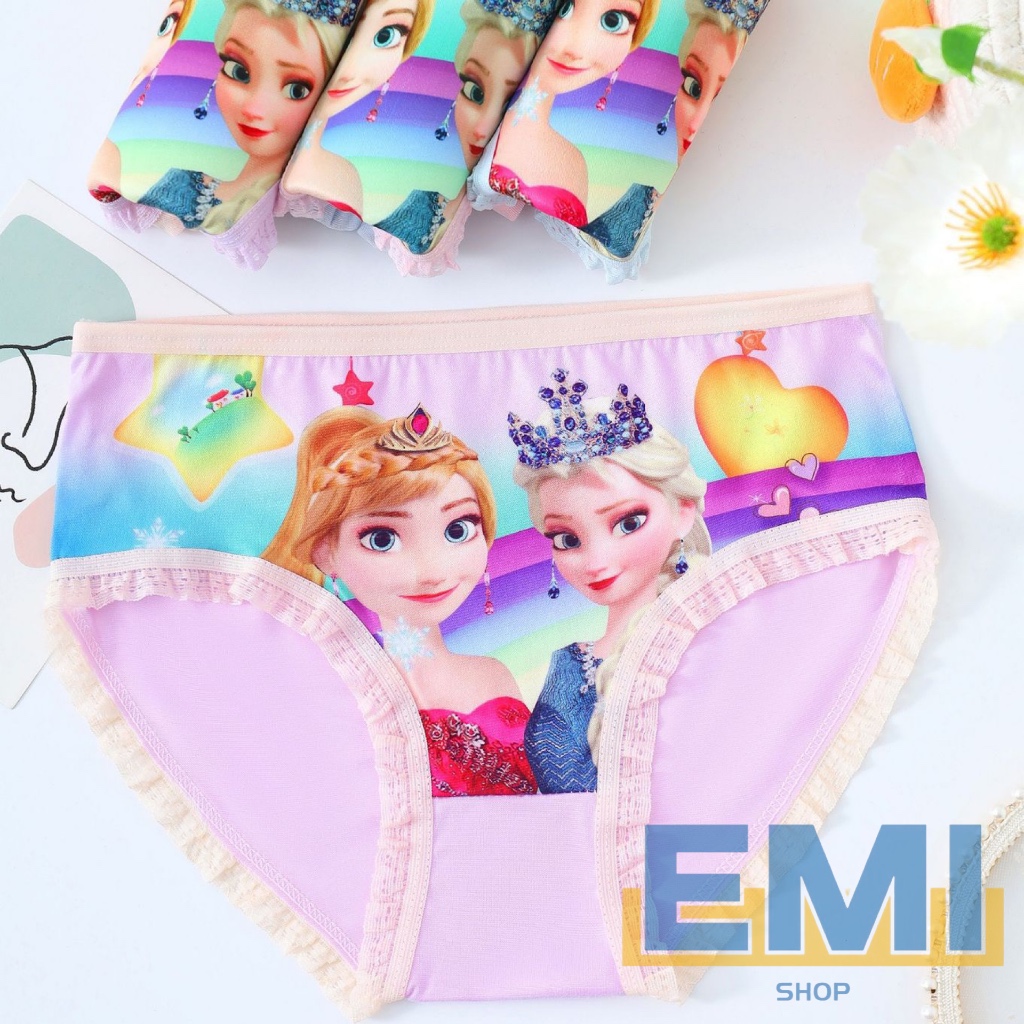 EMI 5Pieces Girl's Cartoon Character Silk briefs For Kid More Design M ...