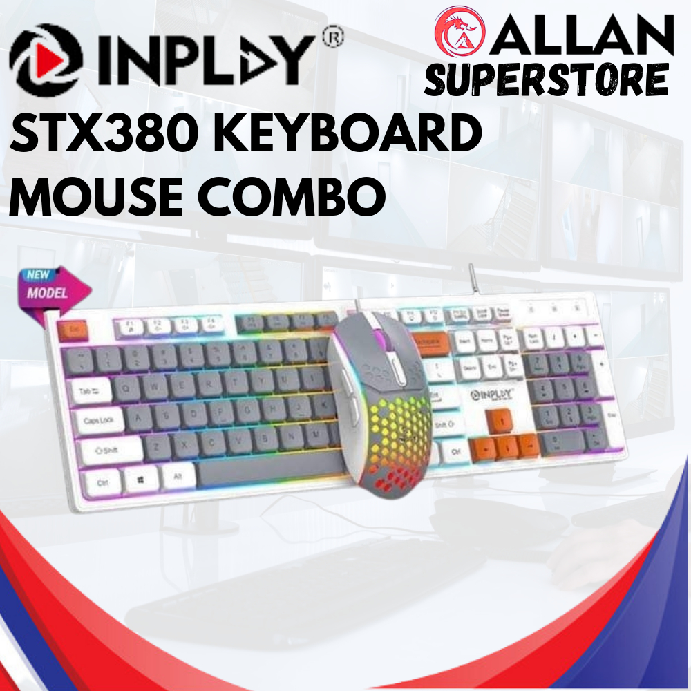 Inplay STX380 Rainbow Keyboard Mouse Set With RGB Light Combo For ...