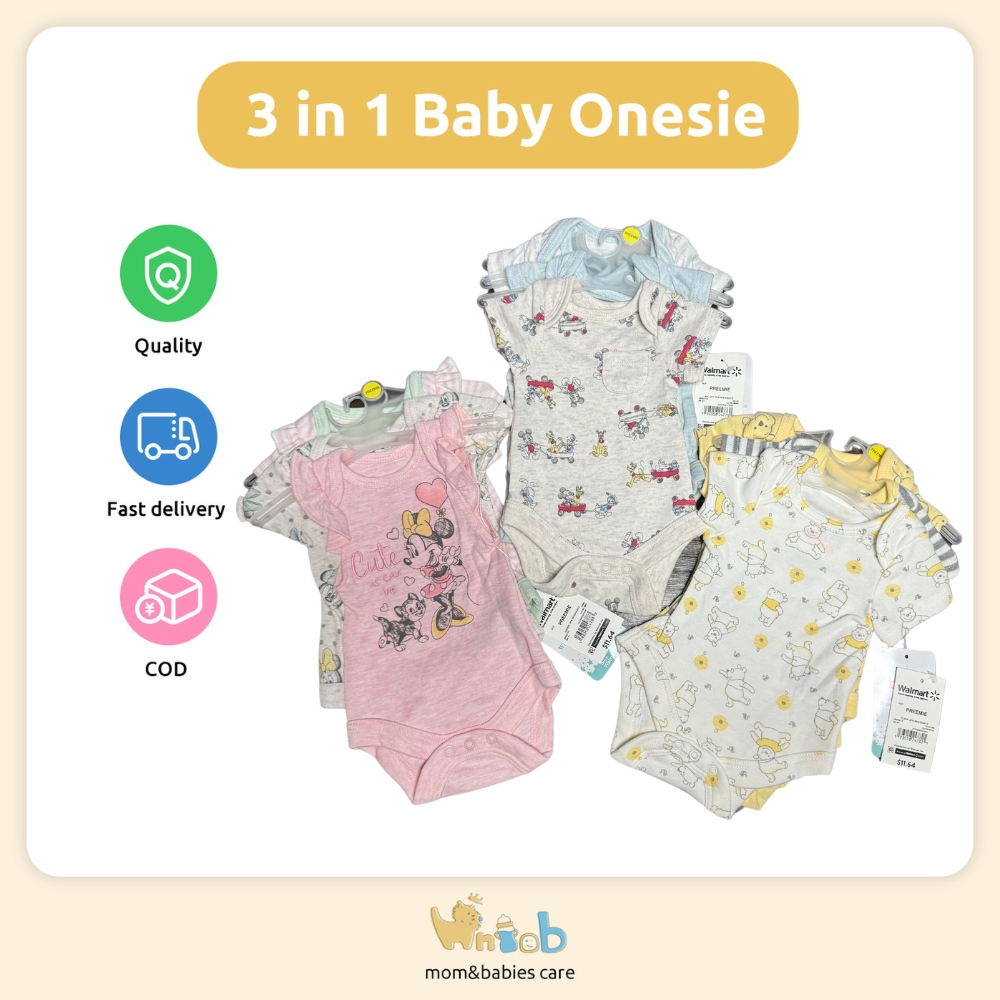 Hntob 3Pcs/Set Bodysuits Onesies Set Baby Newborn Infant Onesie For ...