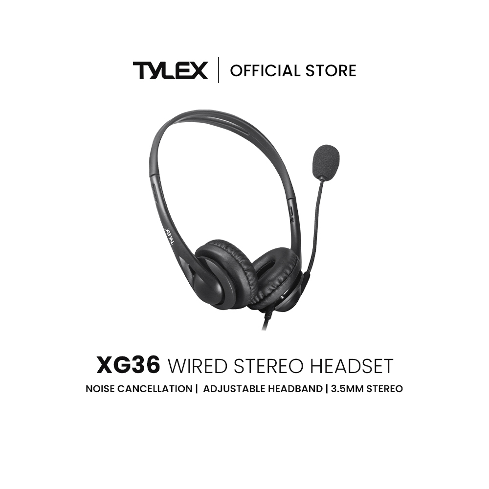 Tylex XG36 Wired Stereo Headset with Mic 3.5mm Noise Cancellation Mic ...