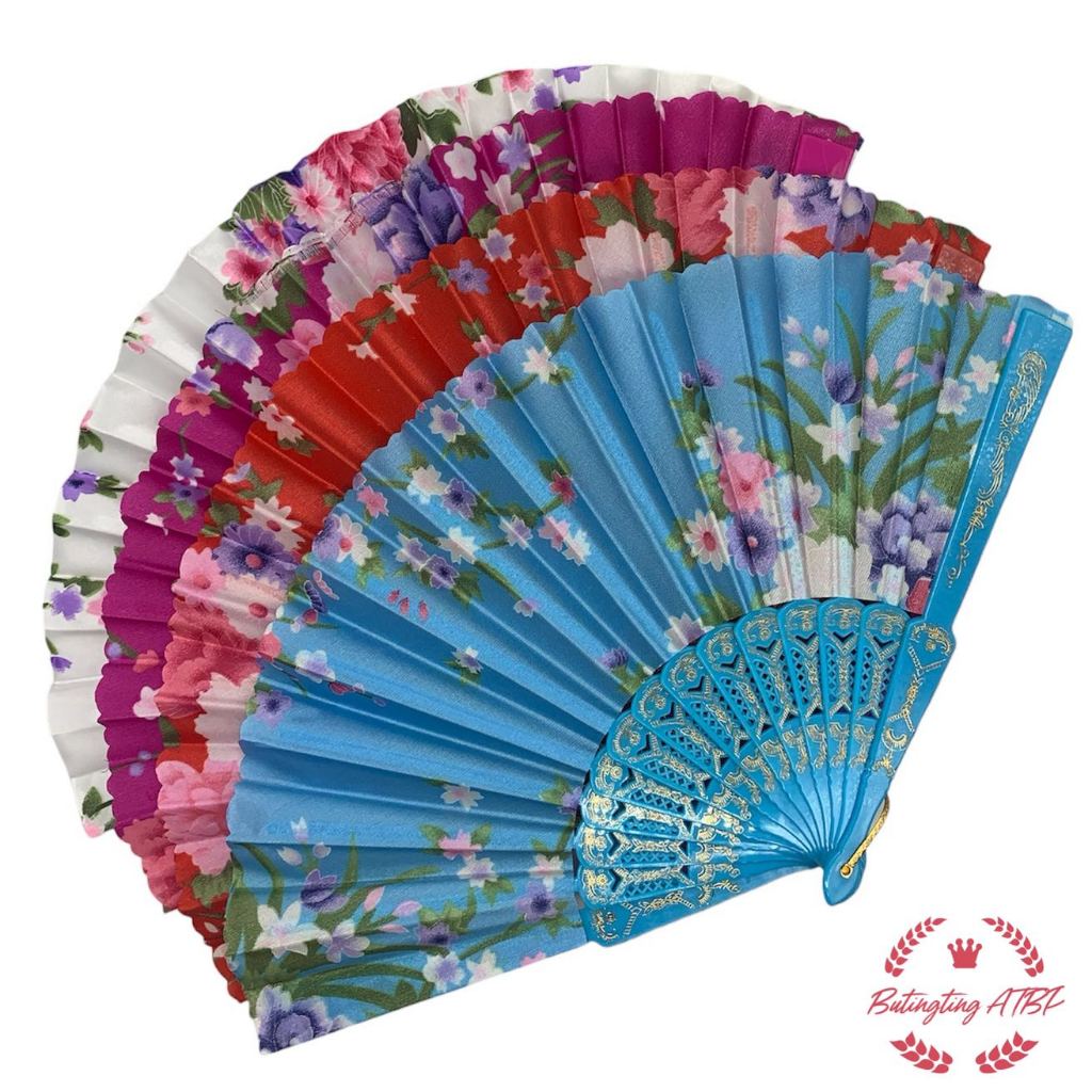 【BTT】Pamaypay elegant floral design plastic folding fan handle | Shopee ...