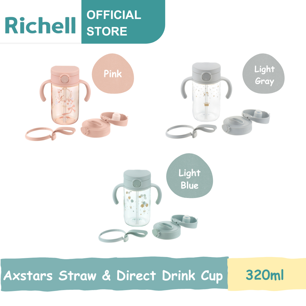 Richell AXSTARS Straw & Direct Drink Cup Set 320ml | Shopee Philippines