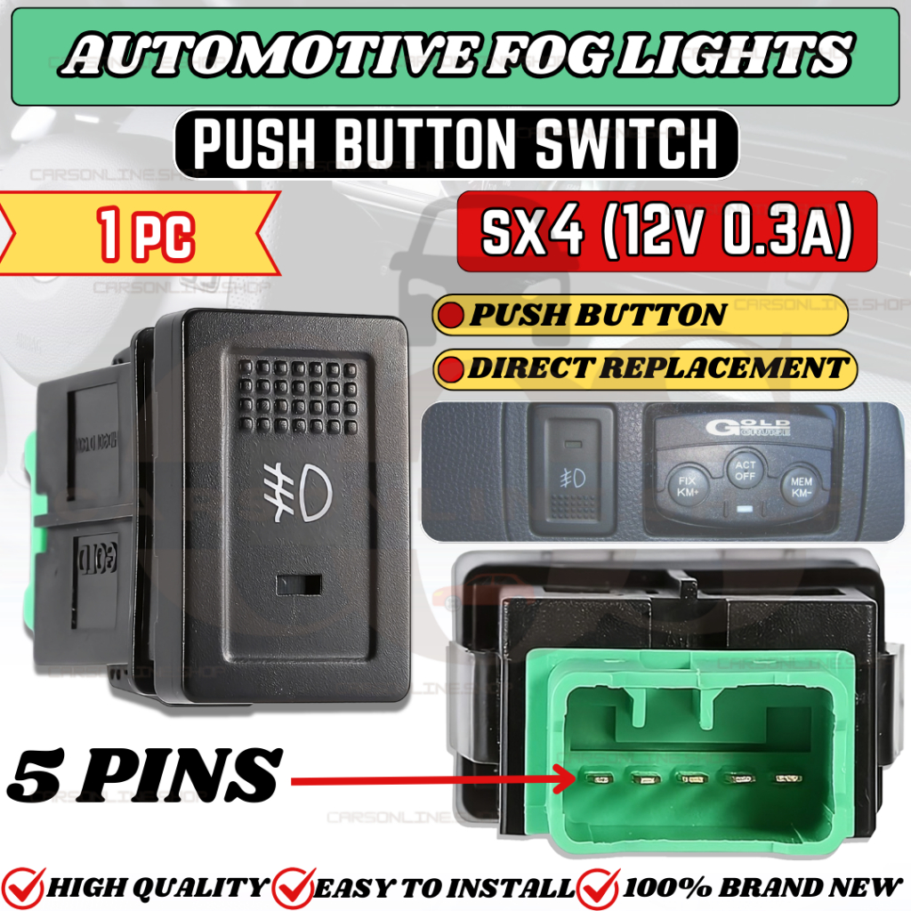 COS Automotive Fog Lights Push Button Switch LED Indicator Light ...