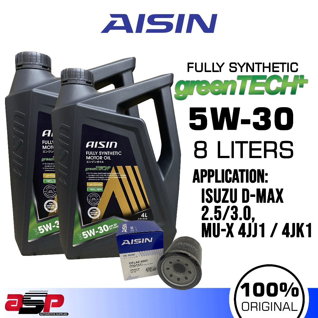 AISIN greenTECH+ 5W-30 Fully Synthetic Engine Oil 8 Liters Bundle for ...