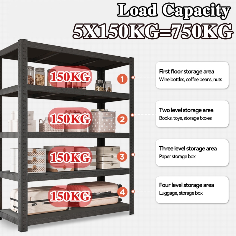 Boltless Steel Rack 5/6 Layers Adjustable Heavy Duty Rack Metal ...
