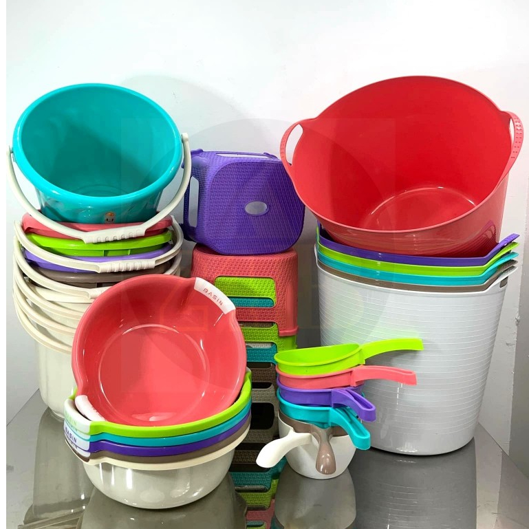 UNIK #2-5 5in1 Colorful Set / Set of Plastic Pail, Basket Pail,Stool ...