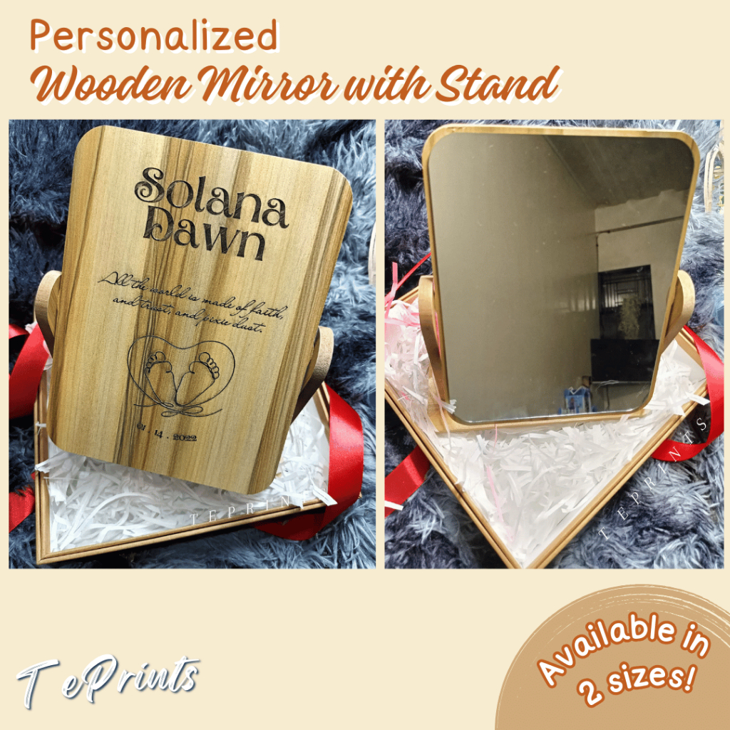 Personalized Wooden Mirror with Stand | Shopee Philippines