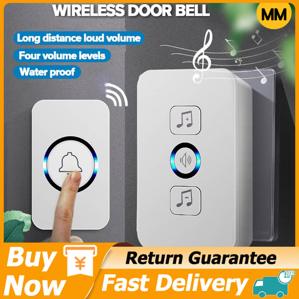 Intelligent small LED wireless doorbell waterproof 300M range door ...