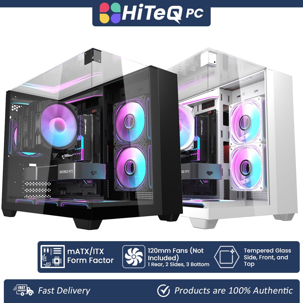 HiteqPC | Micro ATX Triple-sided Glass Aquarium-Style PC Case ...