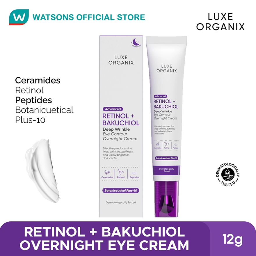 LUXE ORGANIX Advanced Retinol + Bakuchiol Deep Wrinkle Eye Contour ...