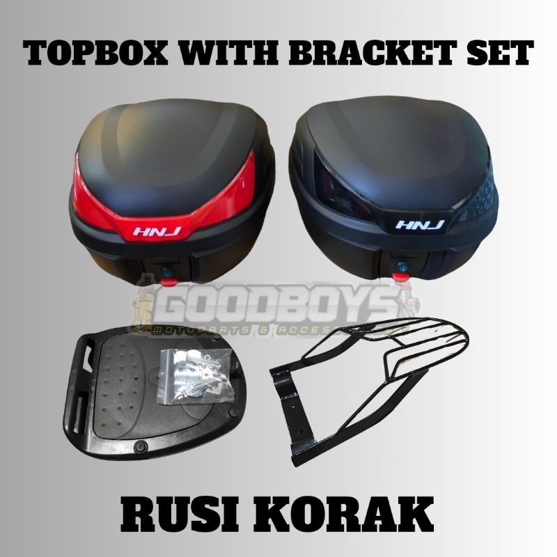RUSI KORAK TOPBOX SET WITH BRACKET 30LITERS HNJ | Shopee Philippines