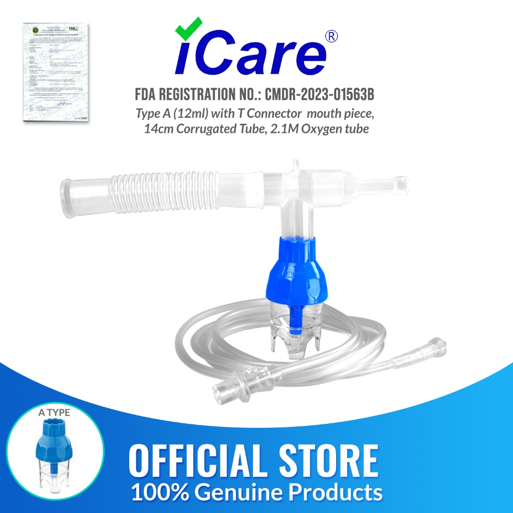 iCare® NM06-003 (12mL) Nebulizer Kit with T Connector, Mouth Piece,14cm ...