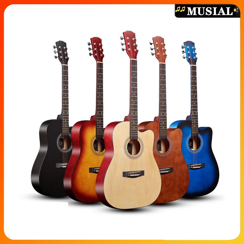 Guitar 38 Inches Low Action Acoustic Guitar Original Gitara for Kids ...
