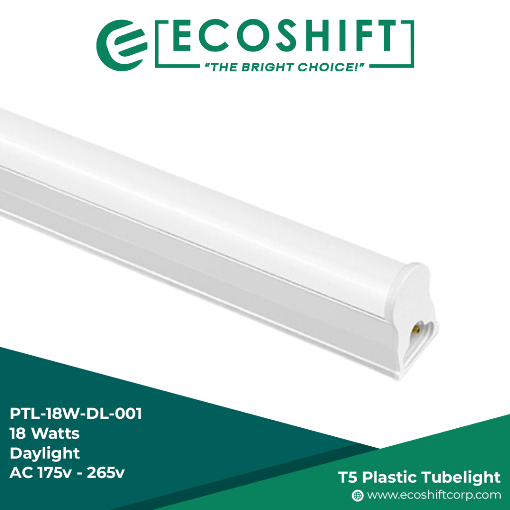 T5 LED TUBE LIGHT - PLASTIC TYPE 18W 4ft DAYLIGHT ES111 | Shopee ...
