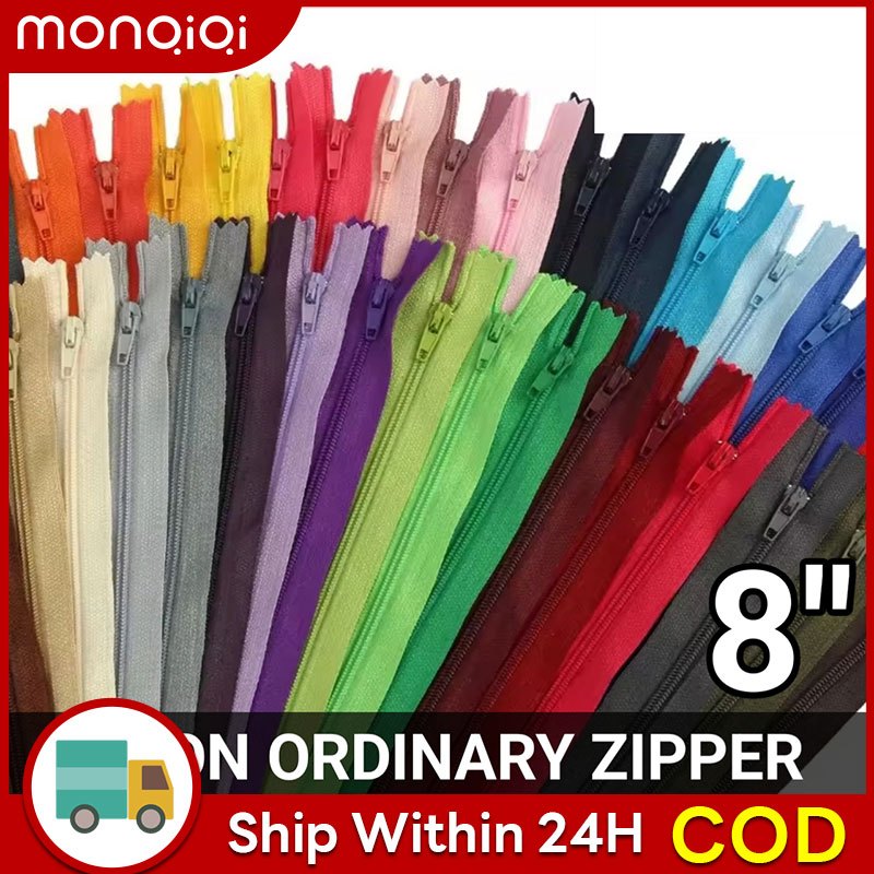 100 PCS Per Pack 8Inch Invisible Zippers NYLON ORDINARY ZIPPER | Shopee ...