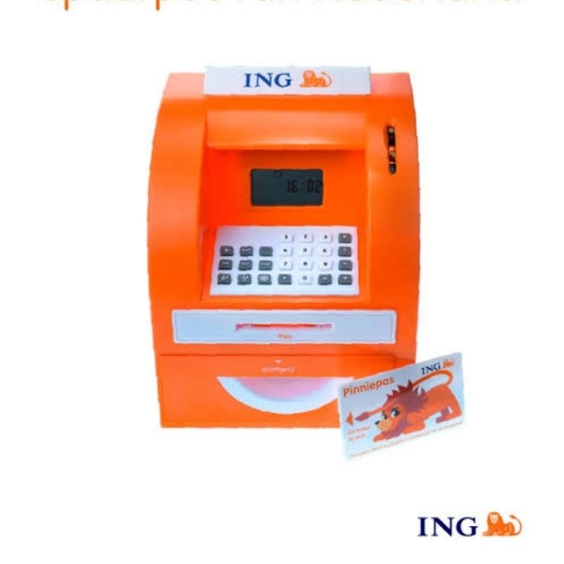 ING Brand Collectors Coin Bank Cute Toy Working ATM | Shopee Philippines
