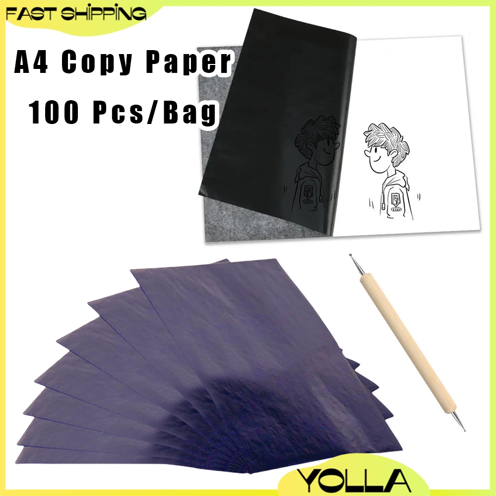 100 Pcs/Bag A4 Graphite Carbon Paper Blue / Black Copy Paper A4 Single ...