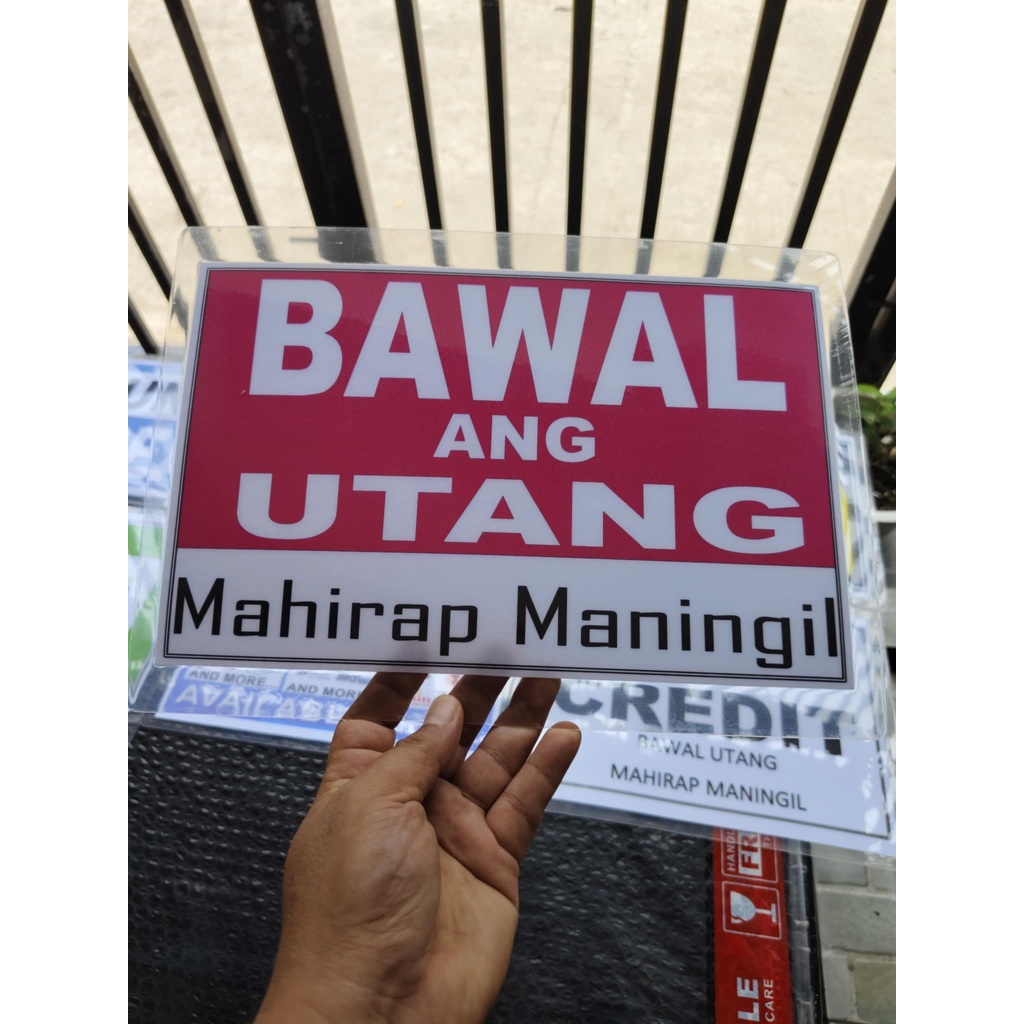 BAWAL ANG UTANG signage A4 size | Shopee Philippines