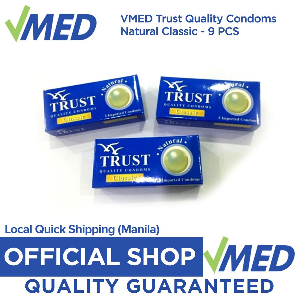 VMED Trust Quality Condoms Natural Classic - 9Pcs. | Shopee Philippines