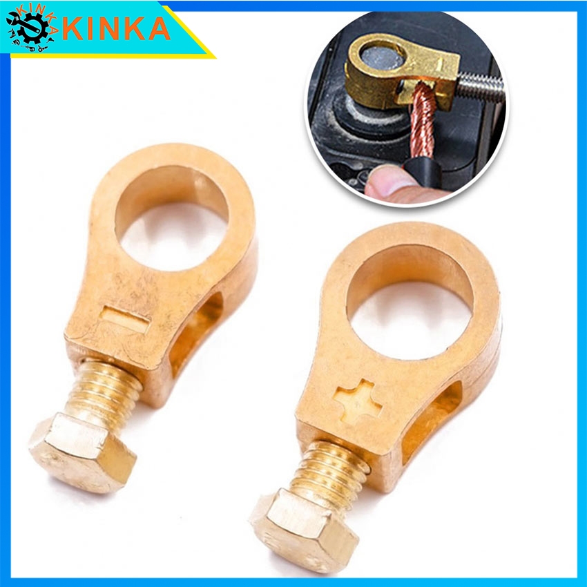 A pair copper battery wiring clips, quick wiring clips, positive and ...