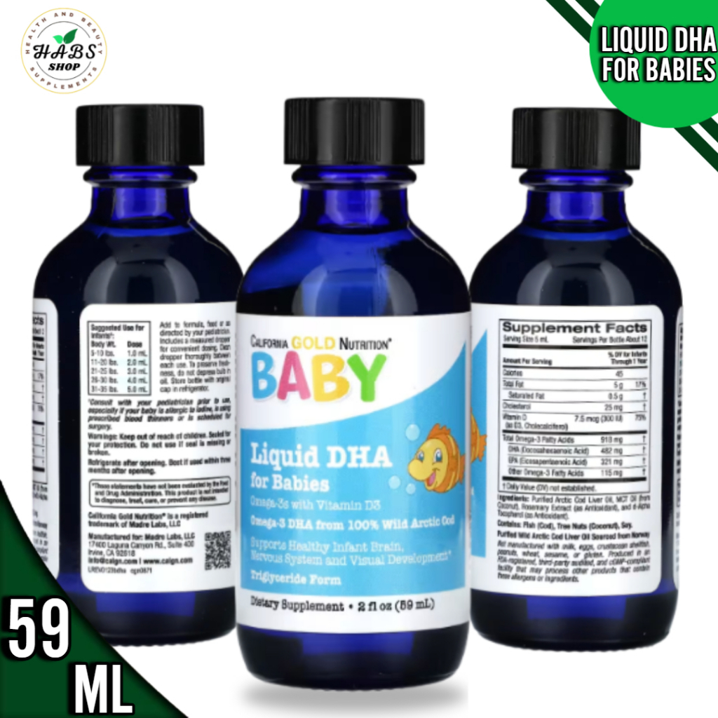 California Gold Nutrition, Baby's DHA, Omega-3s with Vitamin D3, 1,050 ...