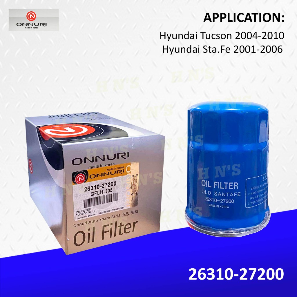 Onnuri Oil Filter for Hyundai Tucson ( 2004 - 2010 ) ( DIESEL ) ( PN ...