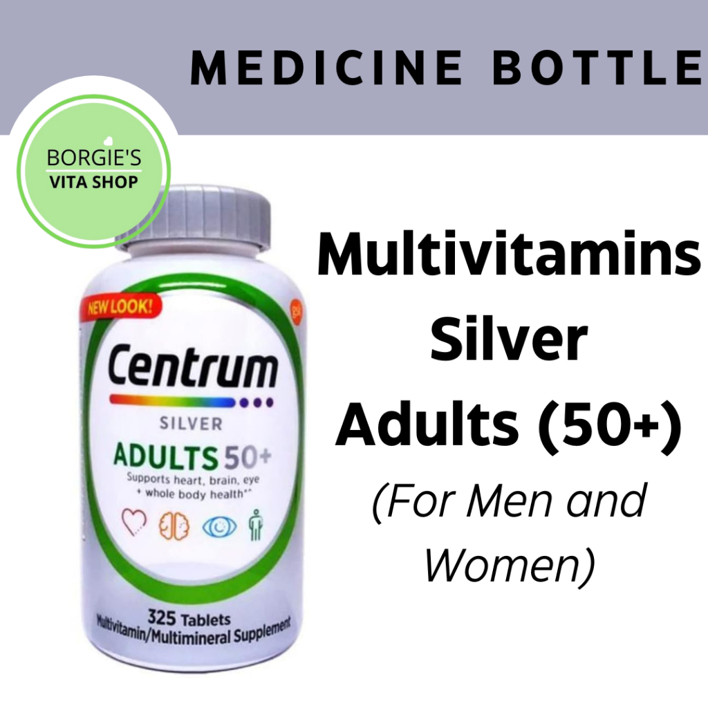 Adults Multivitamins Silver for Ages 50+ Daily Supplement in Medicine ...