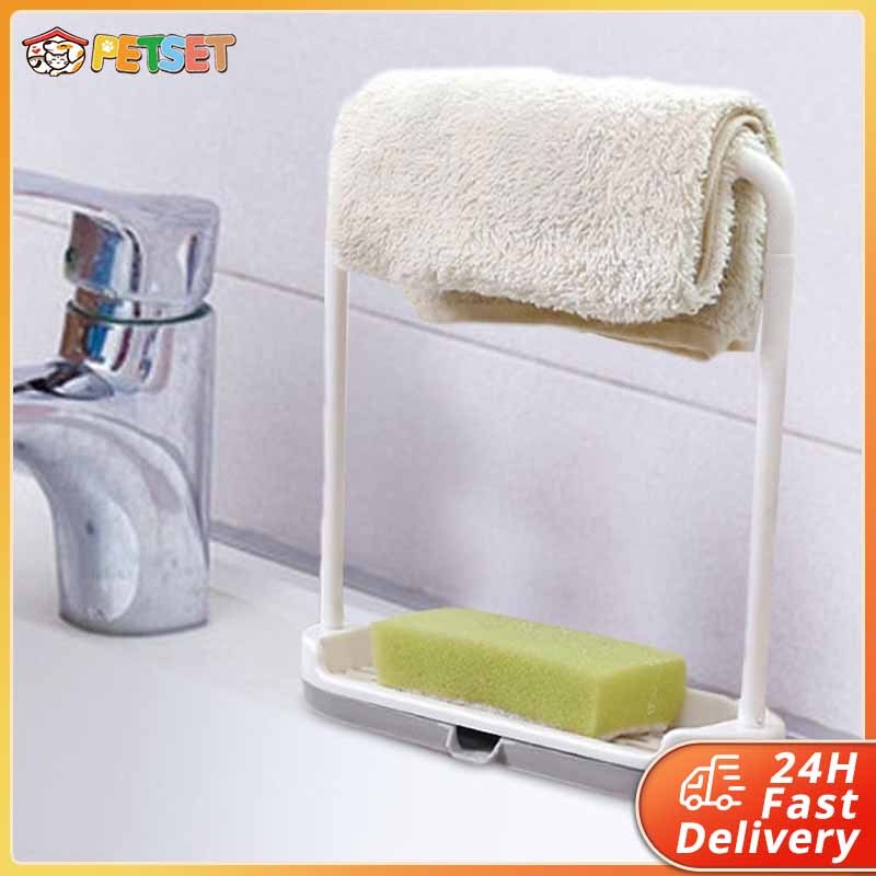 Vertical Towel Sponge Draining Rack Kitchen Dishcloth Drying Rack ...