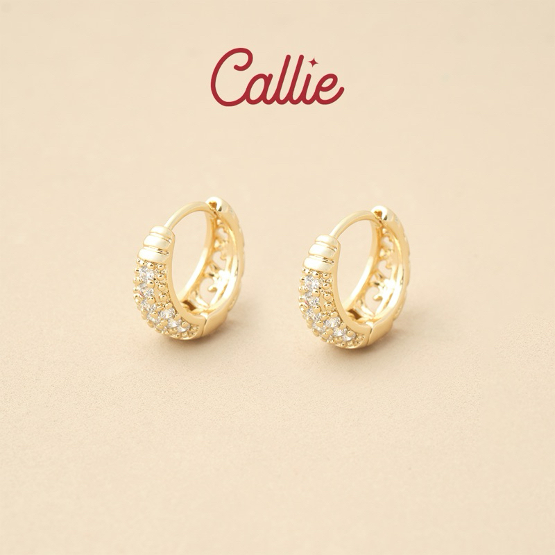 Callie 14k Gold Plated Patricia Diamond Hoop Earrings Shop Callie ...