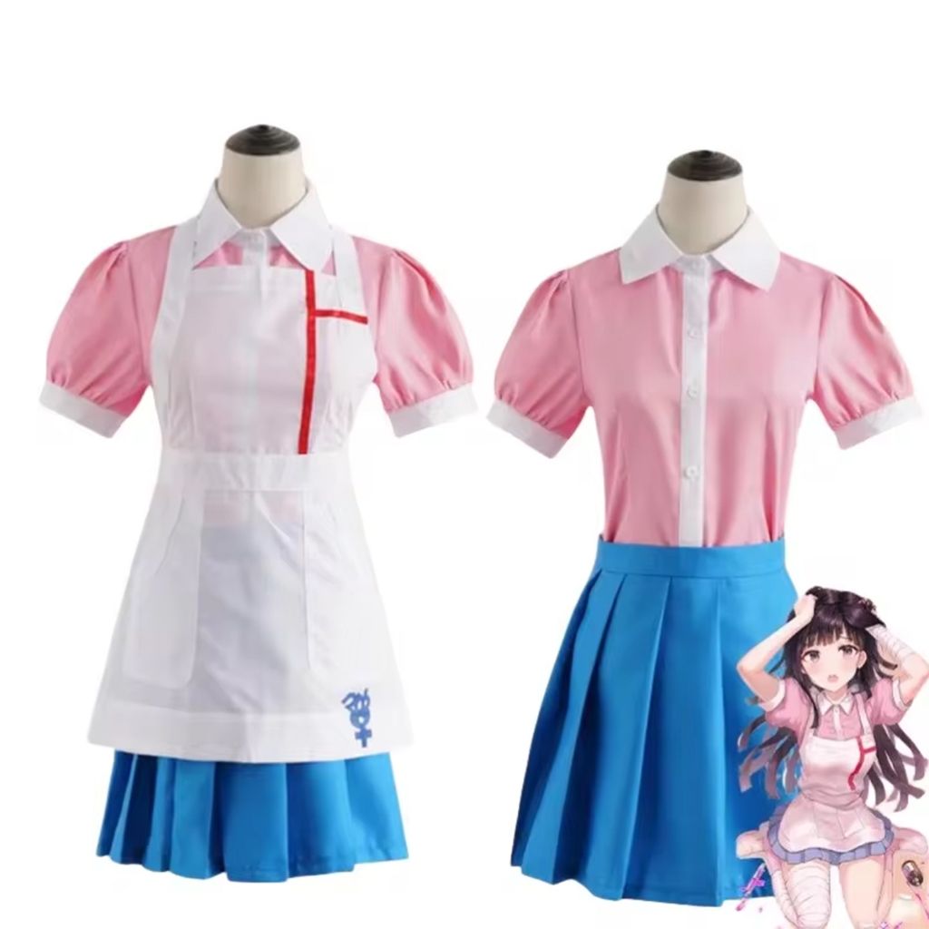 Danganronpa Mikan Tsumiki Cosplay Costume Uniform Wig Anime Costumes ...