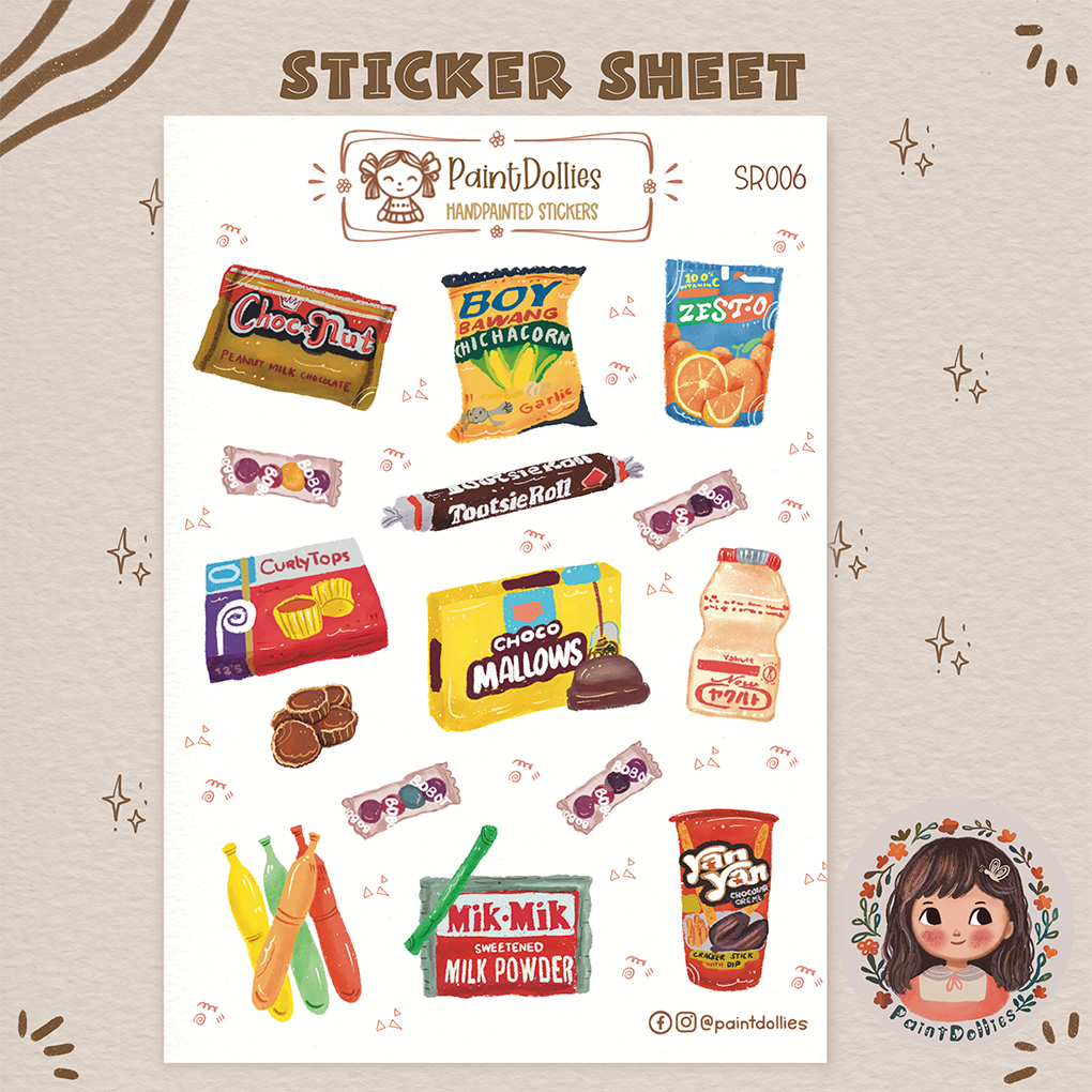 SR006 All Time Favorite Pinoy Snacks Sticker Sheet/ Classic Philippine ...