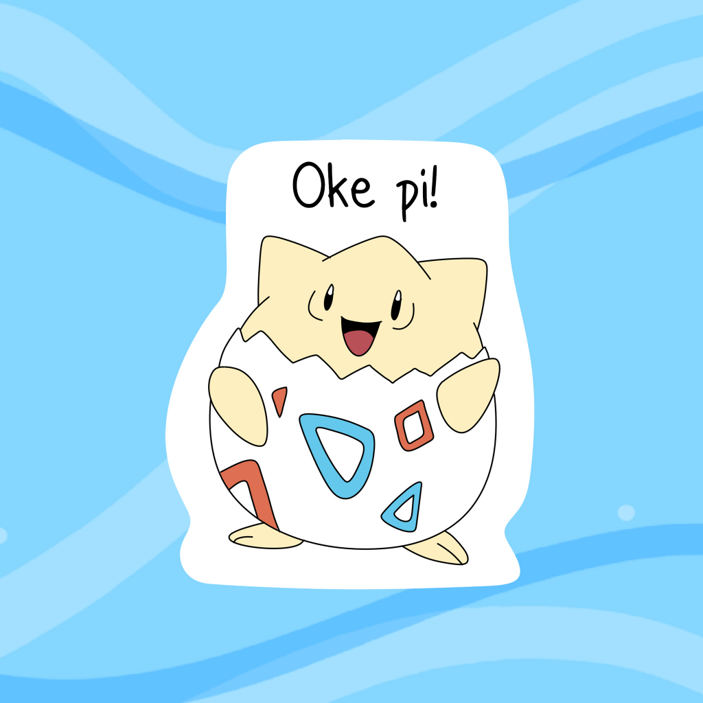 SSKAIT Togepi Waterproof funny pokemon mood die cut sticker - Oke pi ...