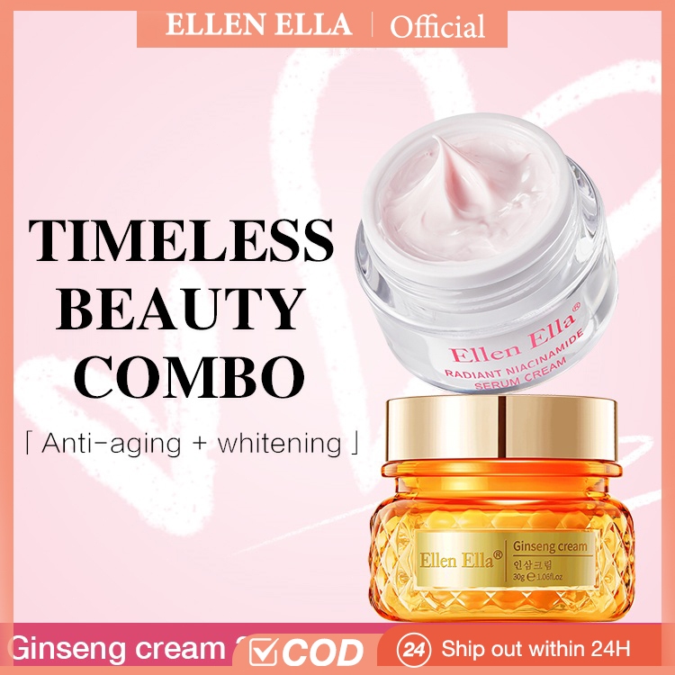 Ellen Ella Nicotinamide Brightening Serum Cream & Ginseng Anti Aging ...