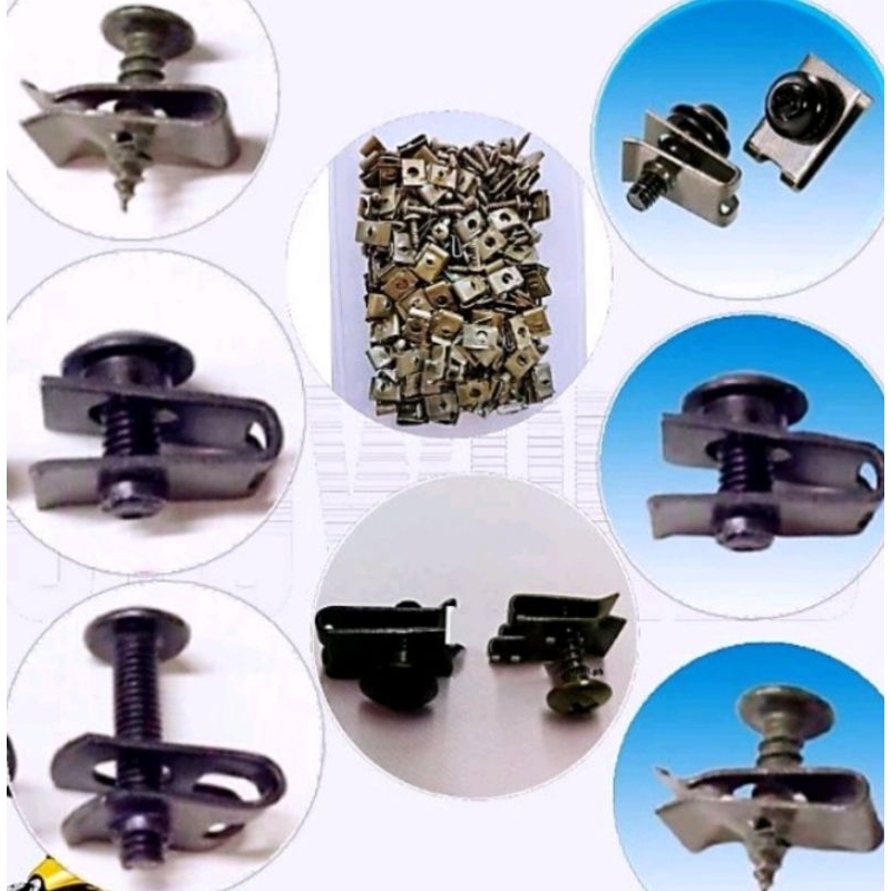 Clip bolt universal with nuts screw type 1 pierce motorcycle car parts ...