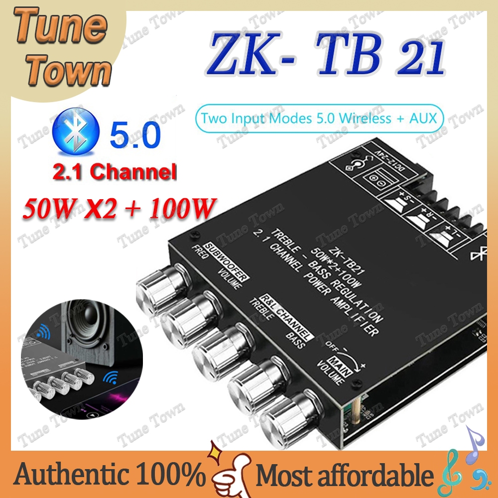 ZK-TB21 Mini amplifier with bluetooth 5.0 Subwoofer amplifier board 2.1 channel power audio ...