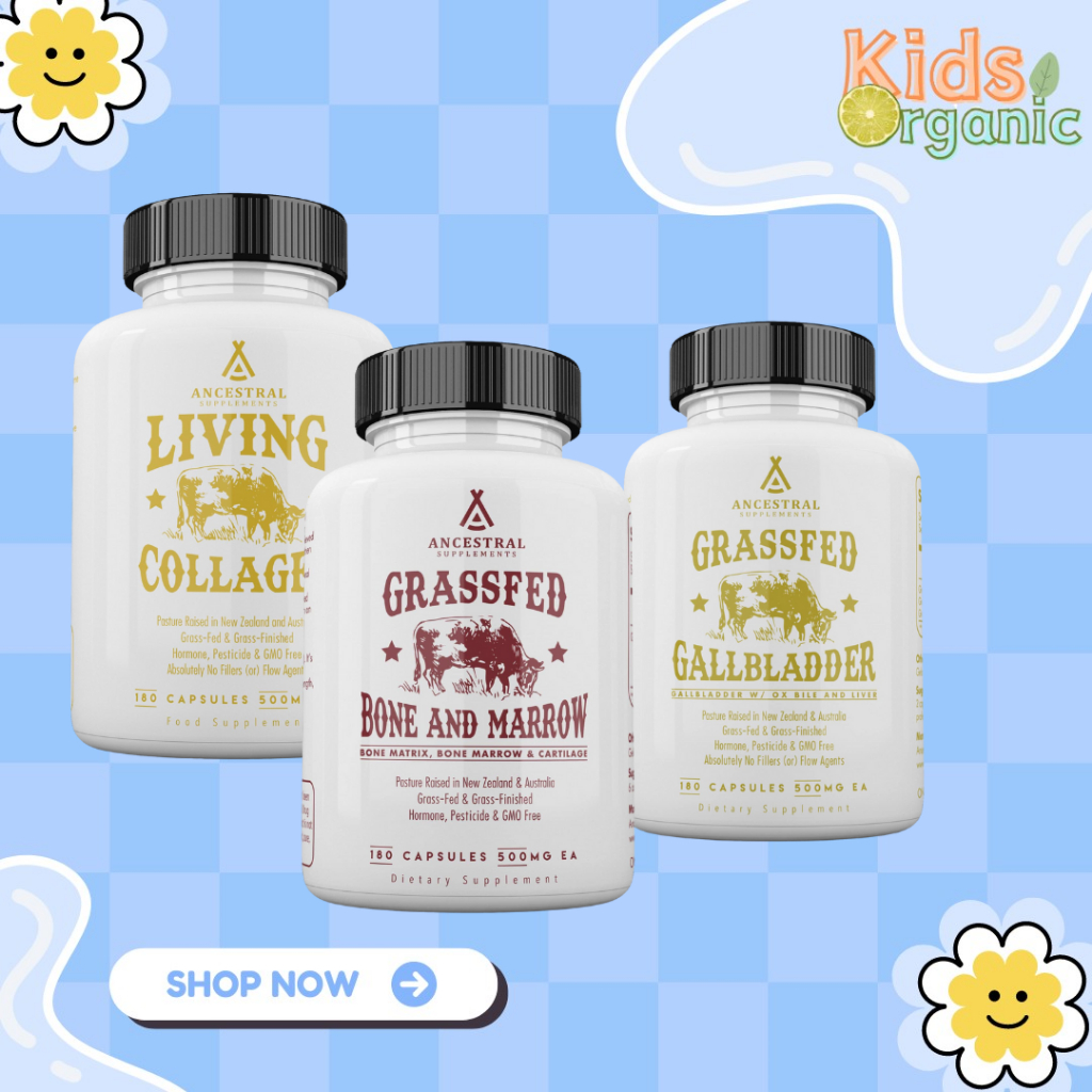 Kids Organic | Ancestral Supplements Grass Fed Beef Gallbladder, Bone ...