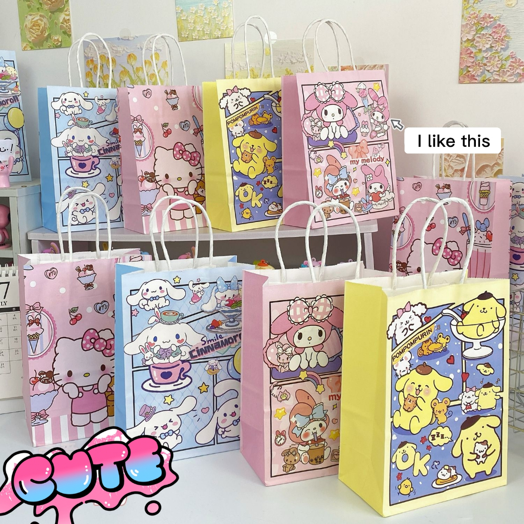 RR Cartoon Sanrio Creative Paper Bag for Kids Gift Bags Plain Rope ...