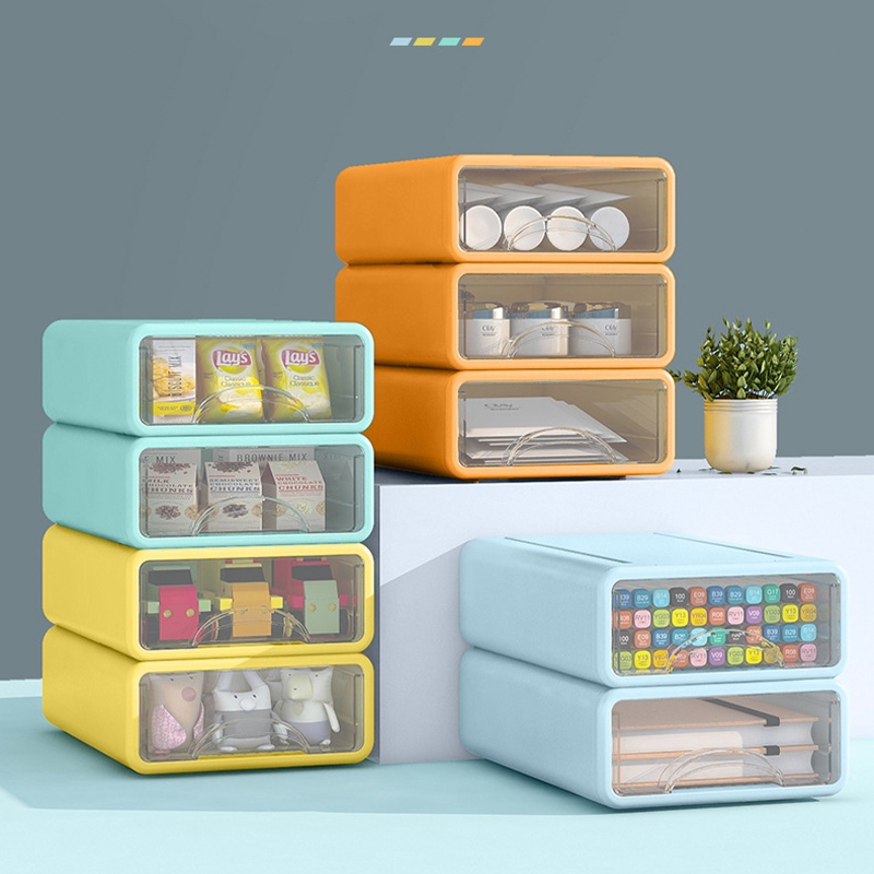 Free installation drawer style desktop storage box sorting storage box ...